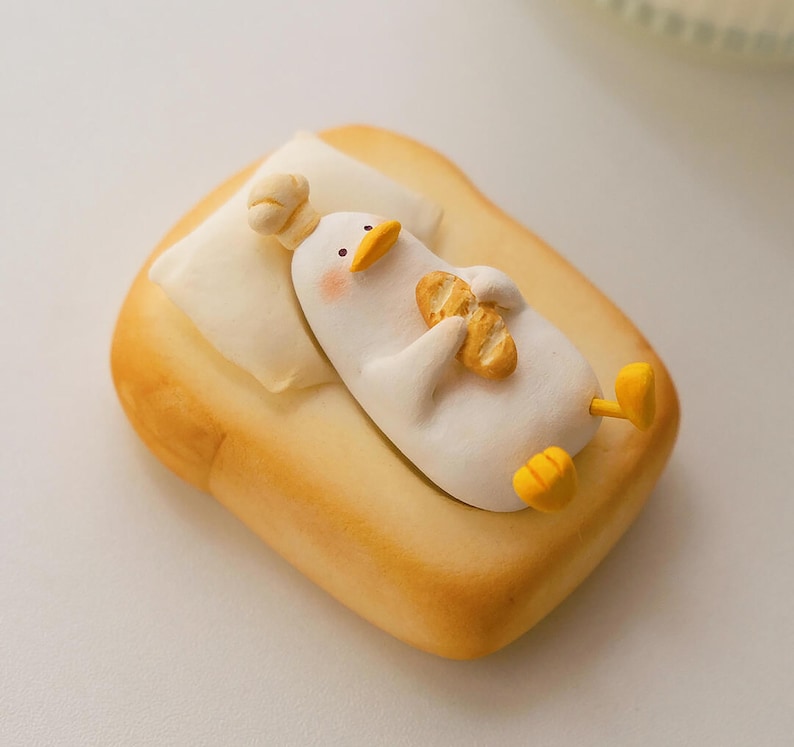 Clay Bread Duck Figure/relax Duck Clay Creation/handmade Cute Clay Duck ...