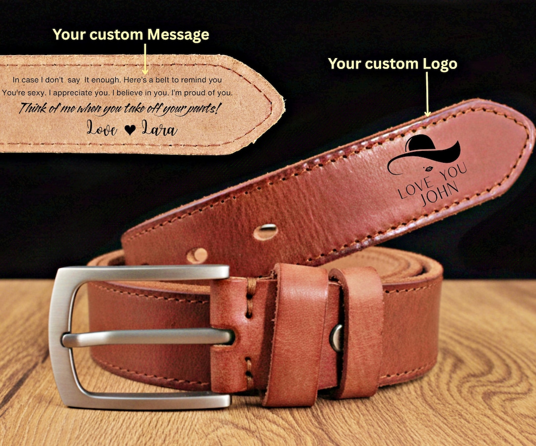 Custom Leather Belt for Daddy, Father’s Day Gift for Boyfriend, Unique ...