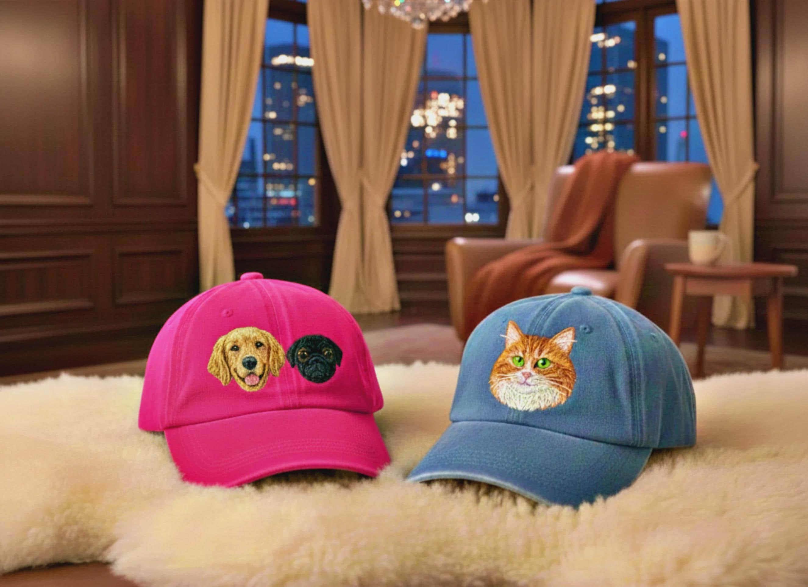 Embroidered Dog Hat Custom | Personalized Pet Portrait Cap | Cat Face ...
