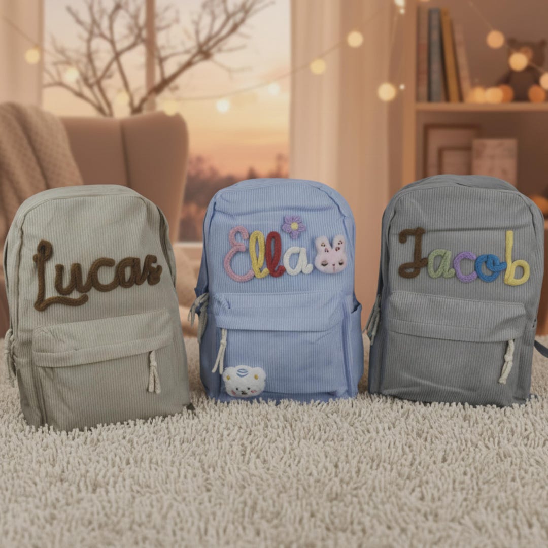 Personalized Kids Backpack | Custom Name Personalized Corduroy School ...