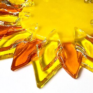 Fused Glass Sunshine Sun Catcher: Orange & Yellow - Mother's Day Gift ...