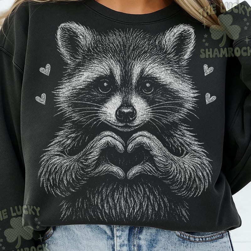Funny Valentine Raccoon - Etsy