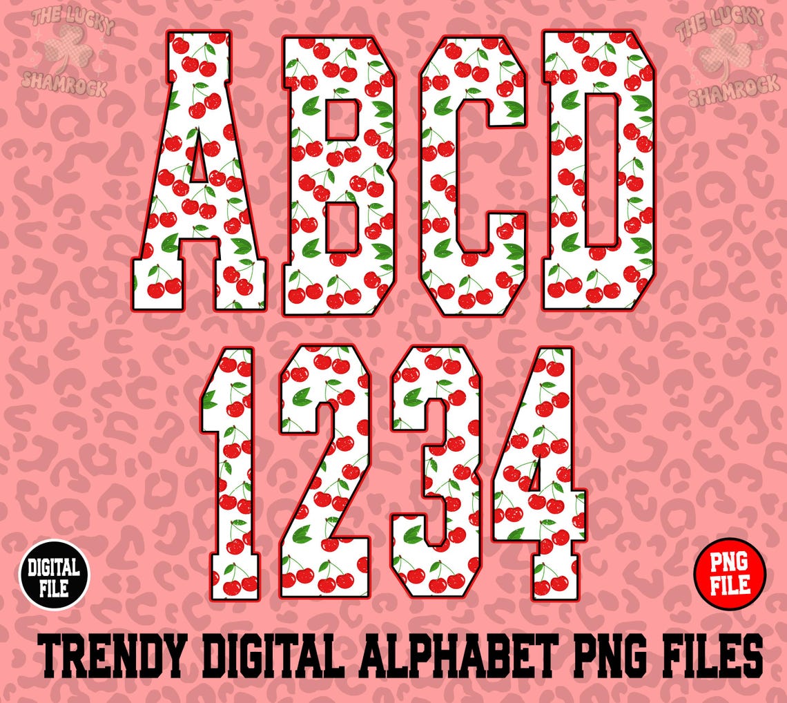 Trendy Alphabet PNG Bundle, Colorful Letters Clipart, Digital Letters ...