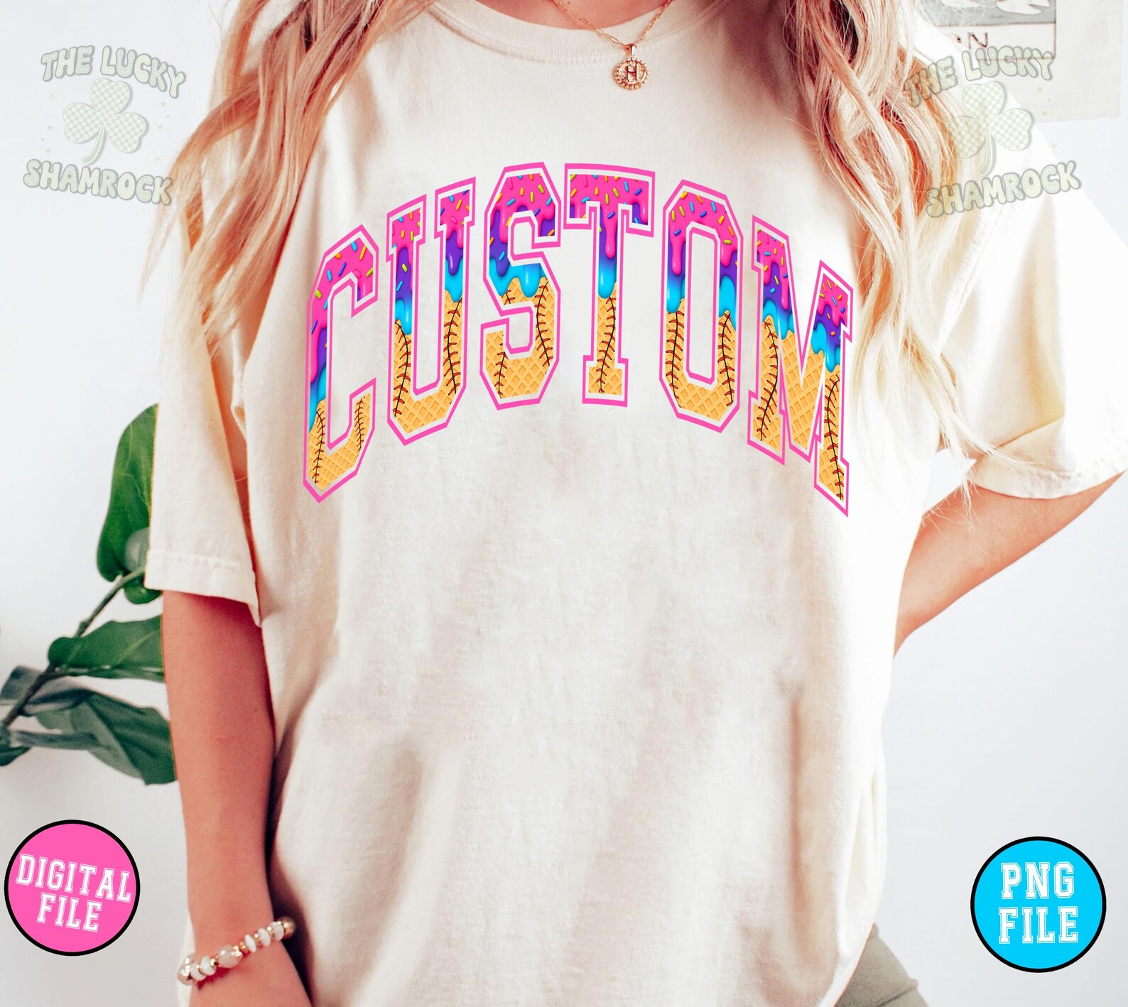 Custom Ice Cream Drip PNG, Custom Drippy Png, Pink & Blue Varsity ...