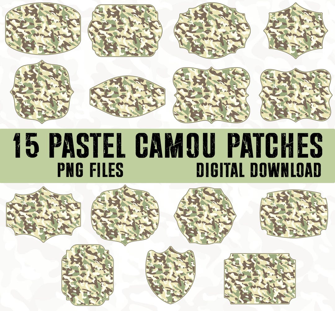 Camo Patches Png Bundle, Camo Patch Png, Camo Sublimation Png, Hunting ...