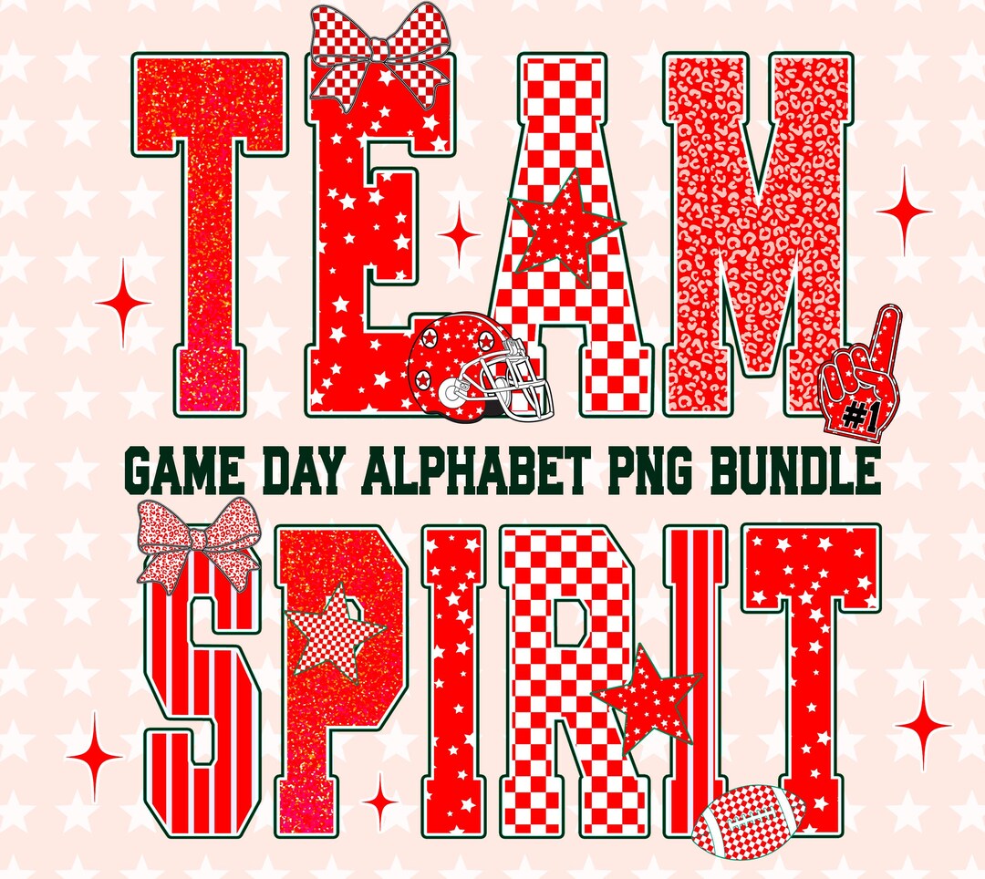 Team Spirit Alphabet Png, Varsity Letter Png Files, Game Day Png ...