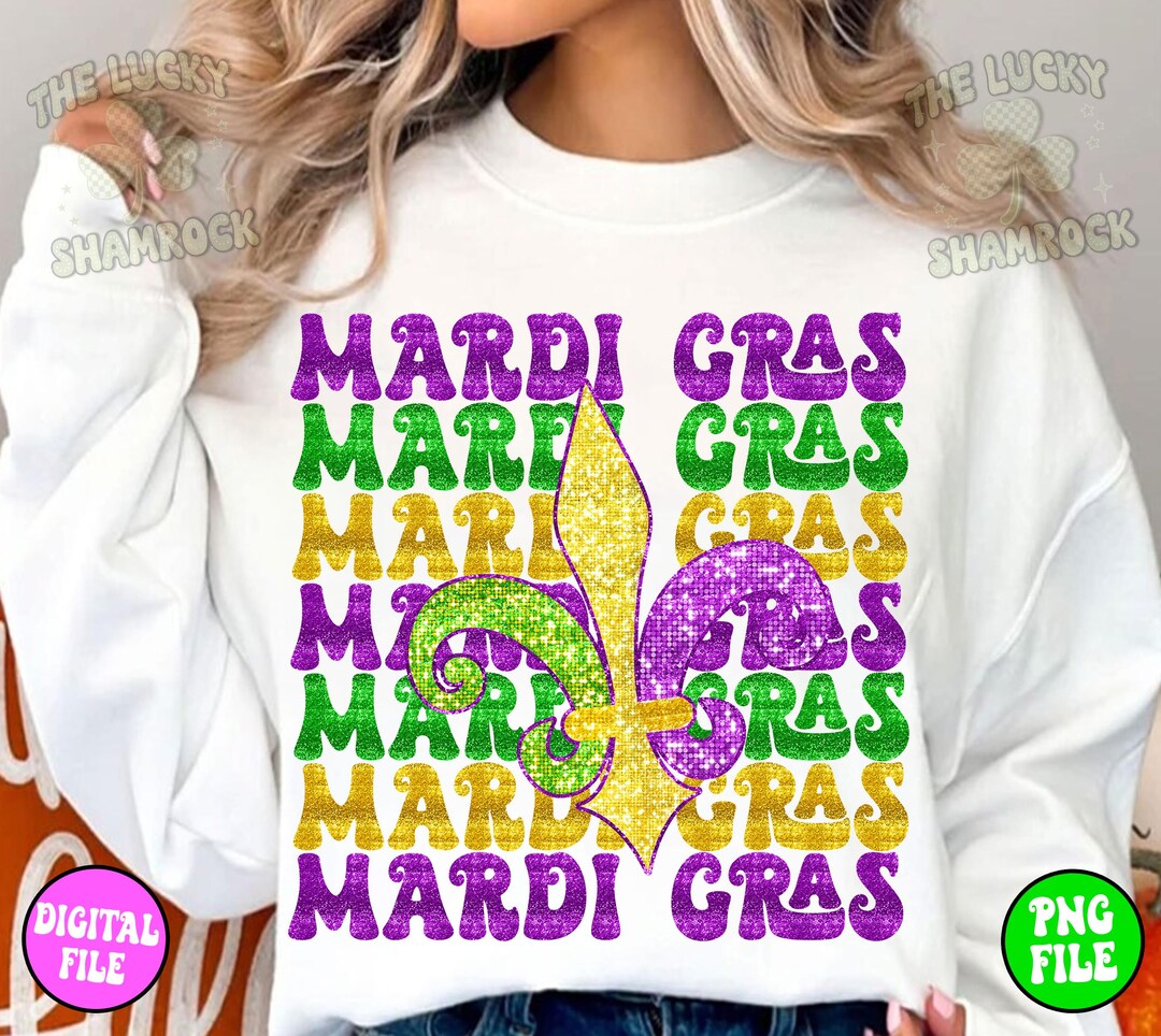 Mardi Gras Faux Sequin Svg, Fleur De Lis Glitter, Faux Sequin Svg ...