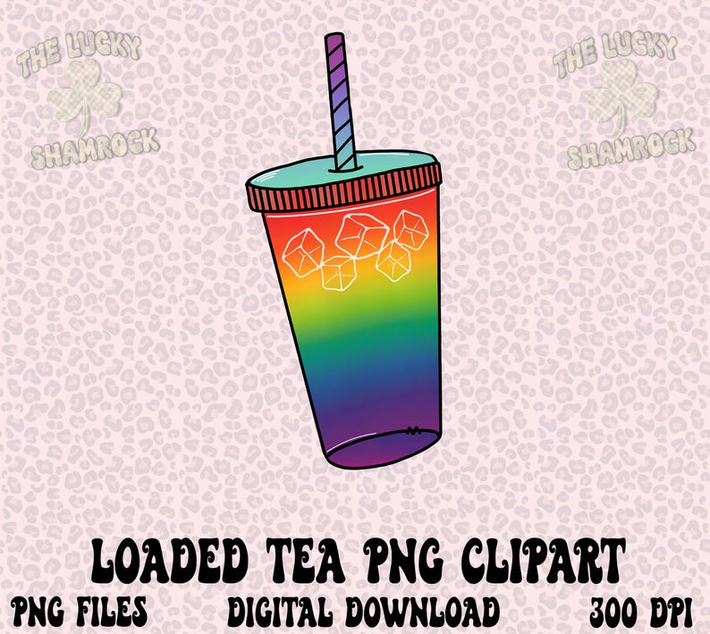 Retro Valentine Loaded Tea PNG Clipart, Rainbow Tie Dye (digital ...