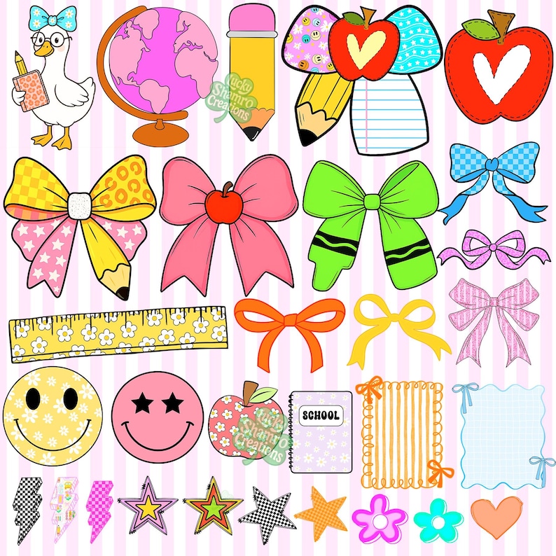 Preppy Alphabet Bundle, Back to School Alphabet, School Alphabet Png ...