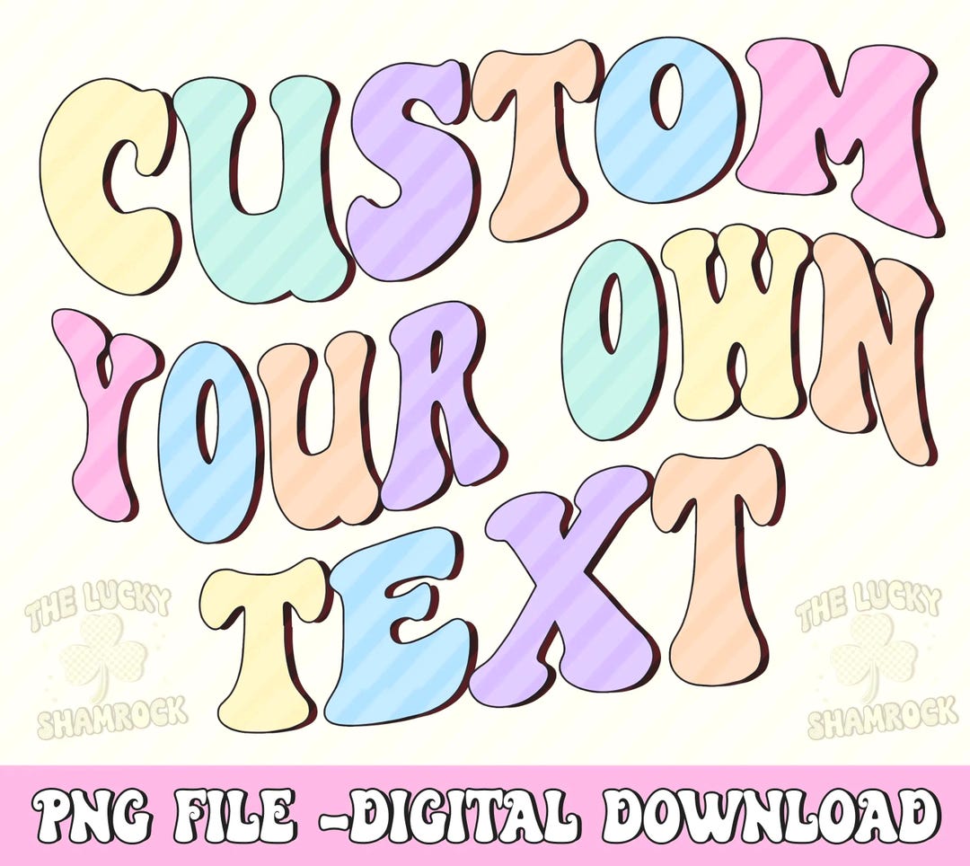 Custom Wavy Retro Text PNG, Colorful Font (digital Download) - Etsy