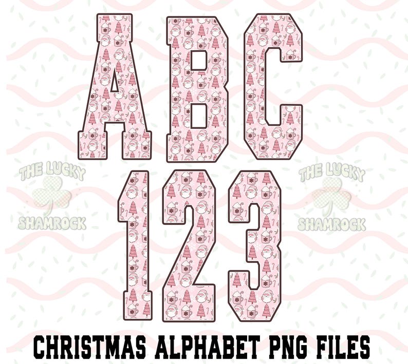 Christmas Alphabet Png Bundle, Merry Christmas Alpha Bundle, Varsity ...