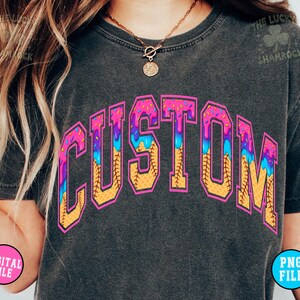 Custom Ice Cream Drip PNG, Custom Drippy Png, Pink & Blue Varsity ...