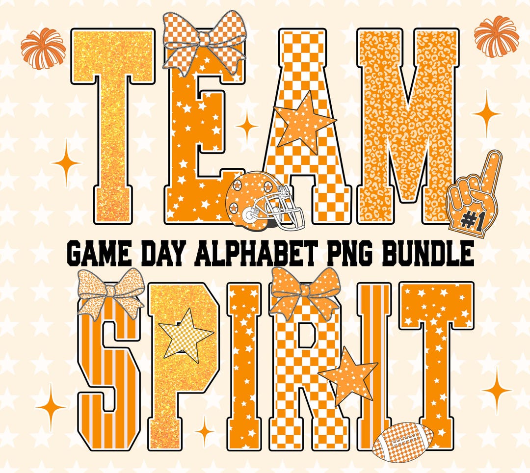 Team Spirit Alphabet Png, Varsity Letter Png Files, Game Day Png ...