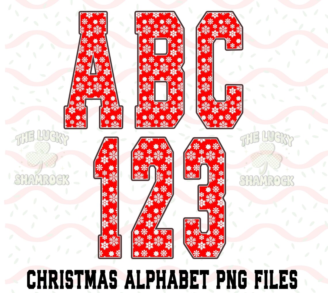Christmas Alphabet Png Bundle, Merry Christmas Alpha Bundle, Varsity ...