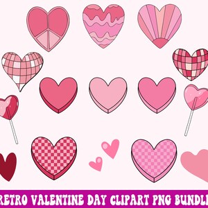 Retro Valentine Clipart Bundle, Retro Valentine Png, Valentines Clip ...