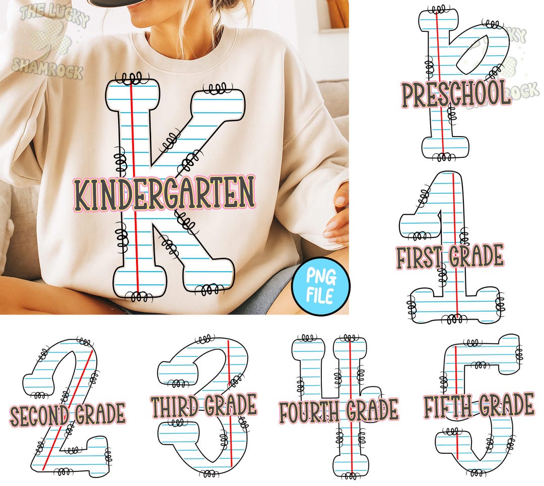 Back to School Graph Png Bundle, First Day of School Png, Kindergarten ...