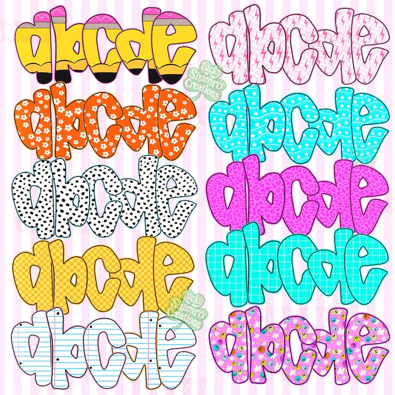 Preppy Alphabet Bundle, Alphabet Clipart Png Bundle, Preppy Alphabet ...