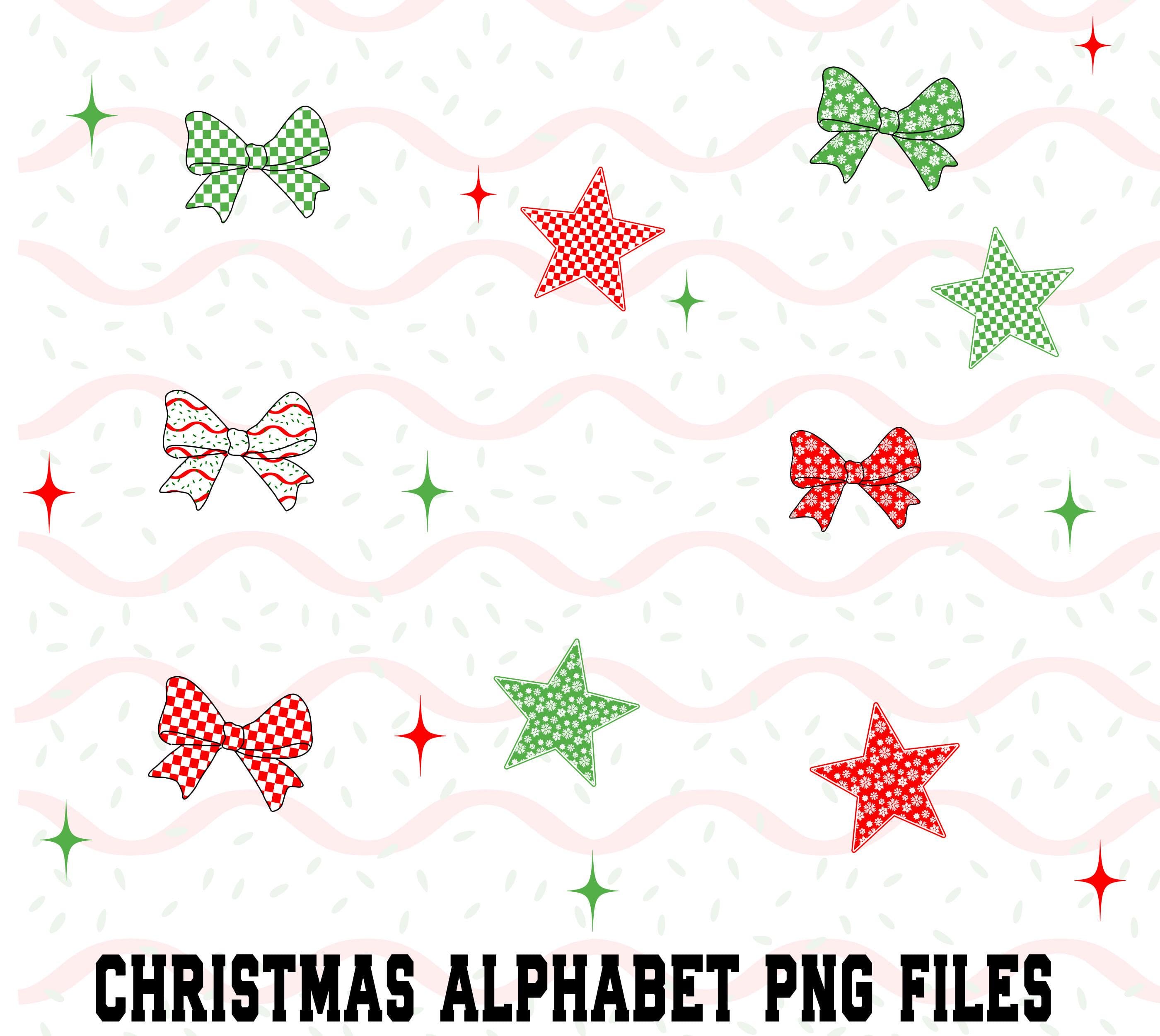Christmas Alphabet Png Bundle, Merry Christmas Alpha Bundle, Varsity ...
