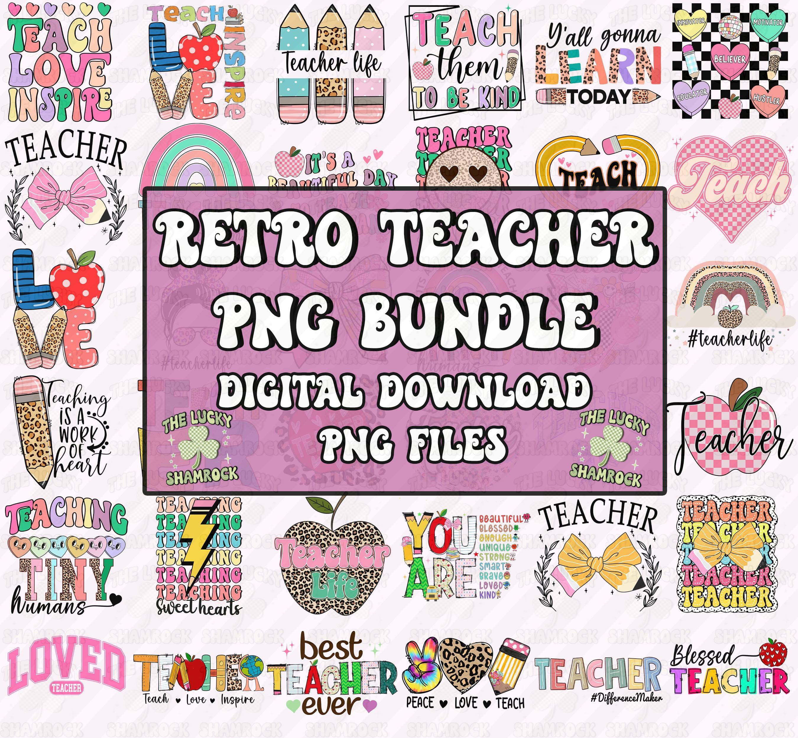 Retro Teacher PNG Bundle, Sublimation Designs (digital Download) - Etsy
