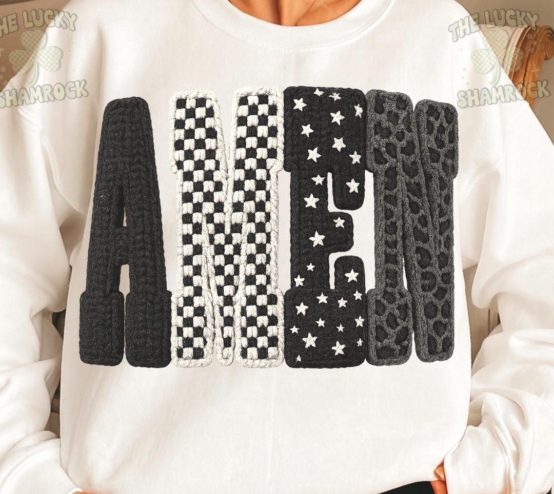 Amen Crochet Knit Letters PNG, Faith Sublimation Graphic (digital ...