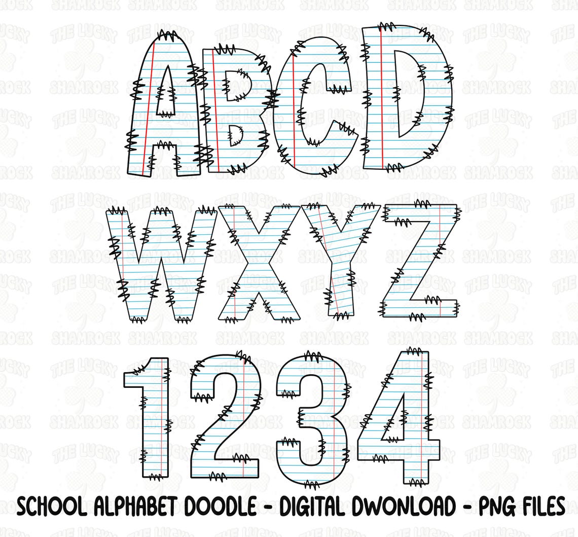 School Alphabet Png Bundle, School Doodle Png, Teacher Clipart Png ...