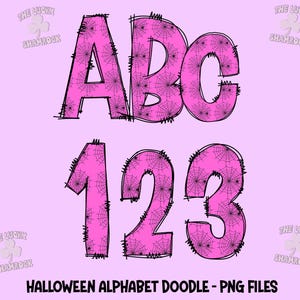 Spooky Halloween Alphabet Doodle Png, Letters PNG, Halloween Doodle ...