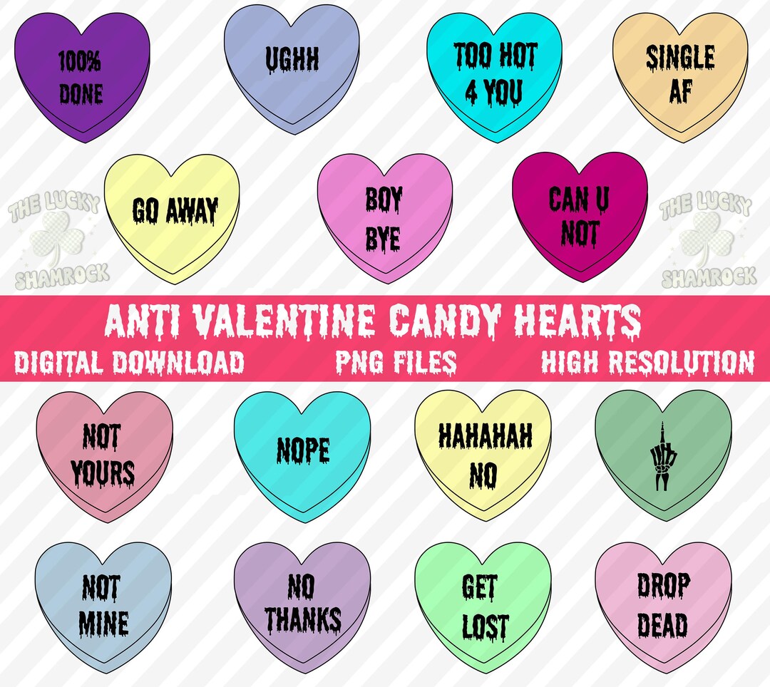 Valentines Conversation Hearts PNG, Candy Heart Png, Valentine's Day ...
