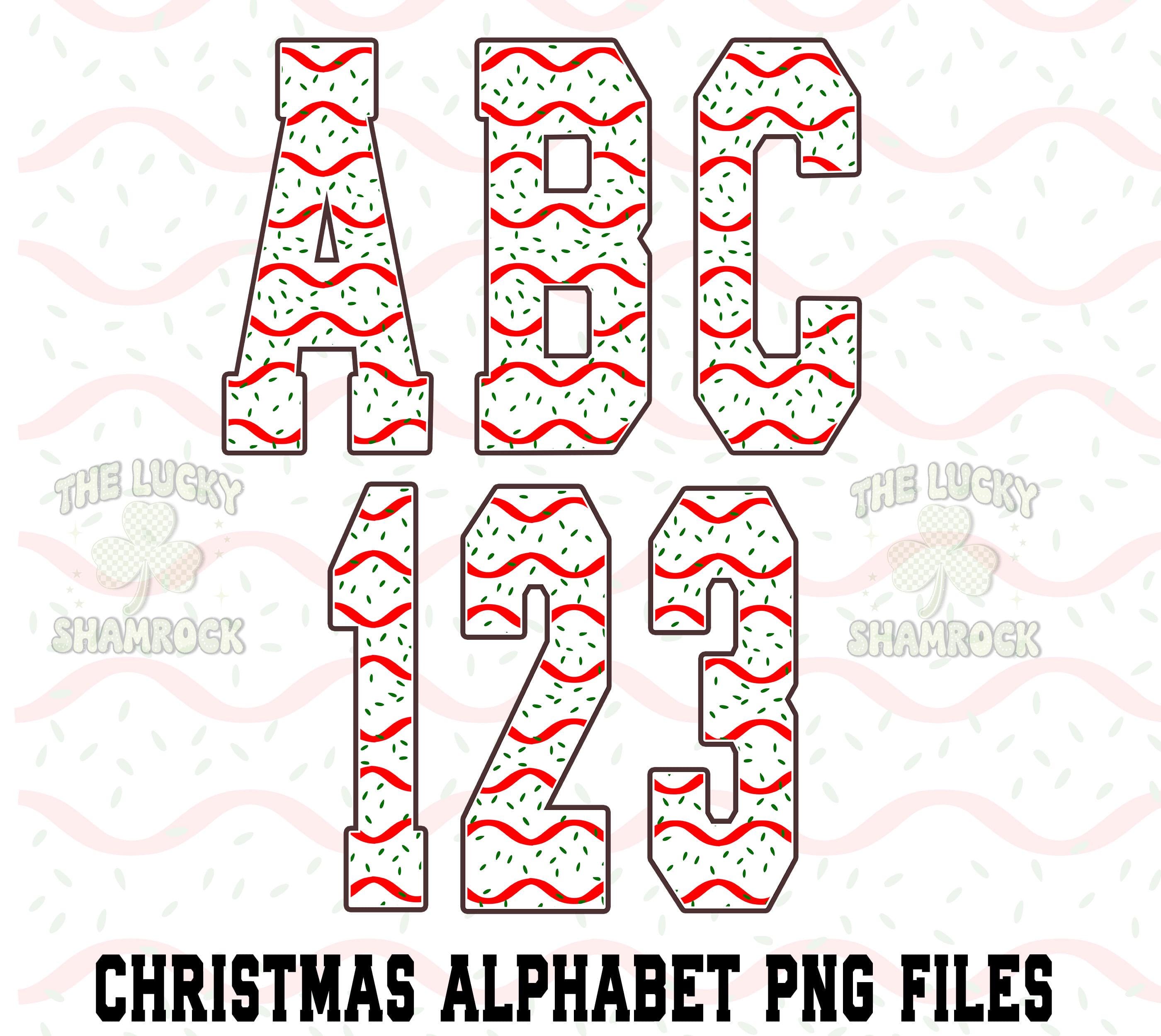 Christmas Alphabet Png Bundle, Merry Christmas Alpha Bundle, Varsity ...