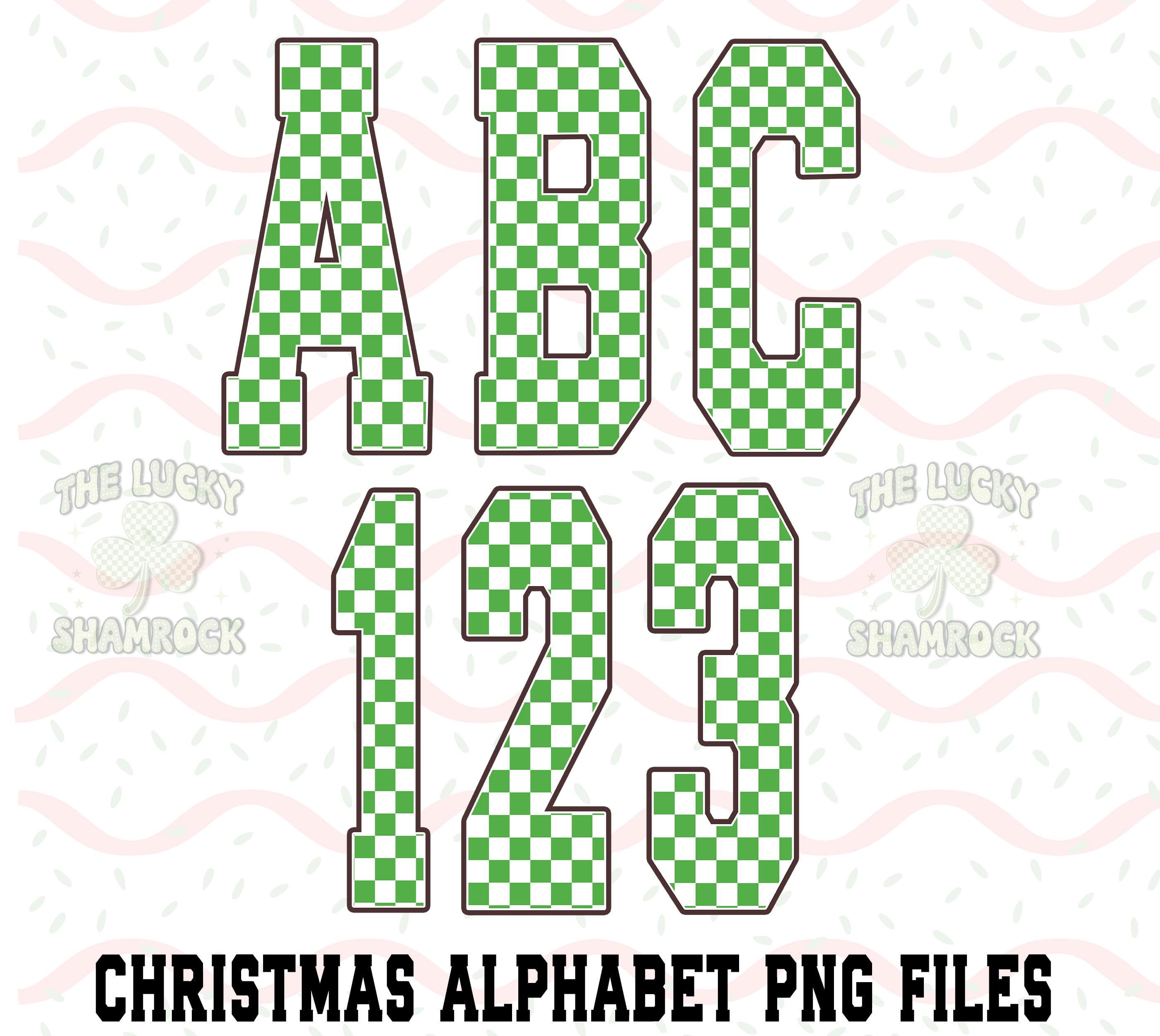 Christmas Alphabet Png Bundle, Merry Christmas Alpha Bundle, Varsity ...