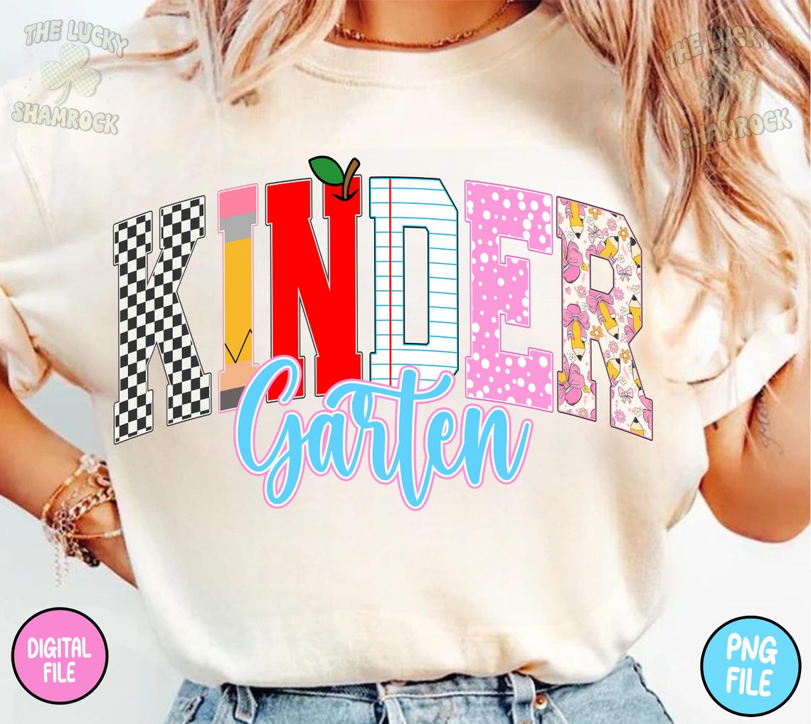 Retro Back to School Png Bundle, Kindergarten Pre-k First Grade Png ...