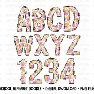 School Alphabet Png Bundle, School Doodle Png, Teacher Clipart Png ...