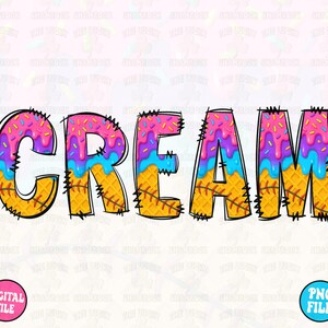 Drippy Ice Cream Doodle Png, Ice Cream Drip Alphabet Doodle Png ...