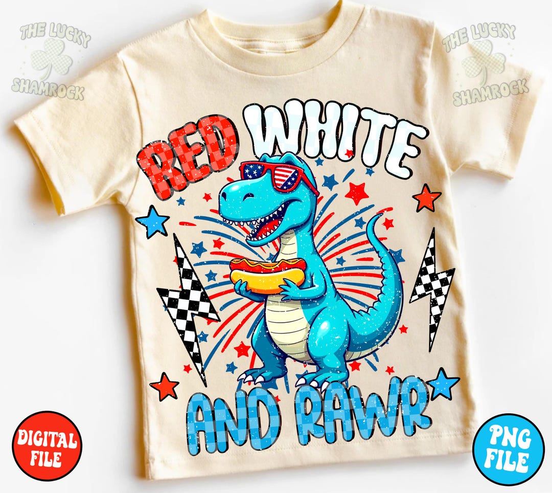 Red White and Rawr Png T-rex PNG Kids Fourth of July T-rex Toddler ...