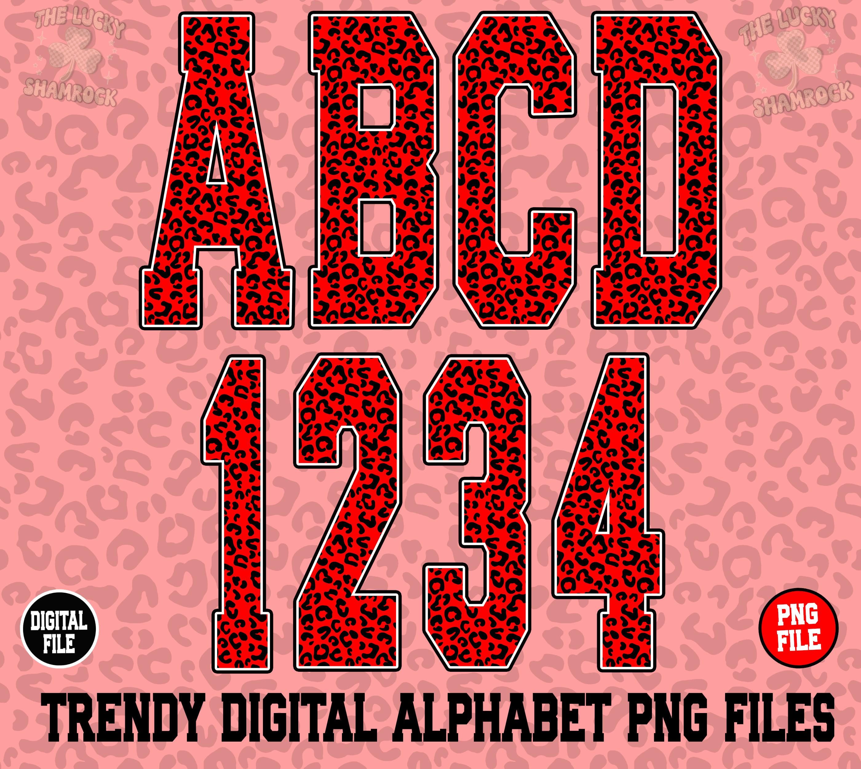 Trendy Alphabet PNG Bundle, Colorful Letters Clipart, Digital Letters ...
