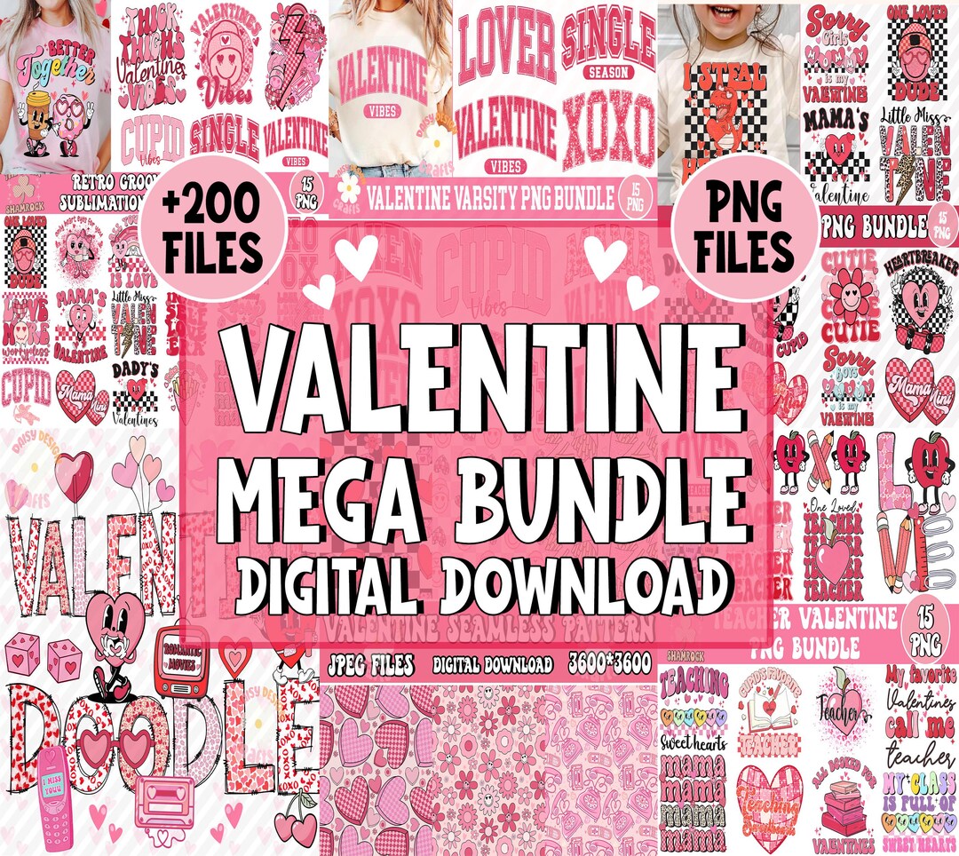 Paquete Mega de San Valentín PNG, paquete Retro de San Valentín PNG ...