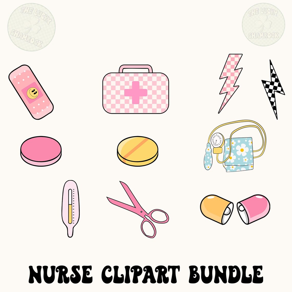 Retro Nurse Png, Nurse Clipart Bundle, Groovy Nurse Appreciation Png ...