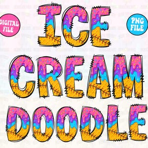 Drippy Ice Cream Doodle Png, Ice Cream Drip Alphabet Doodle Png ...