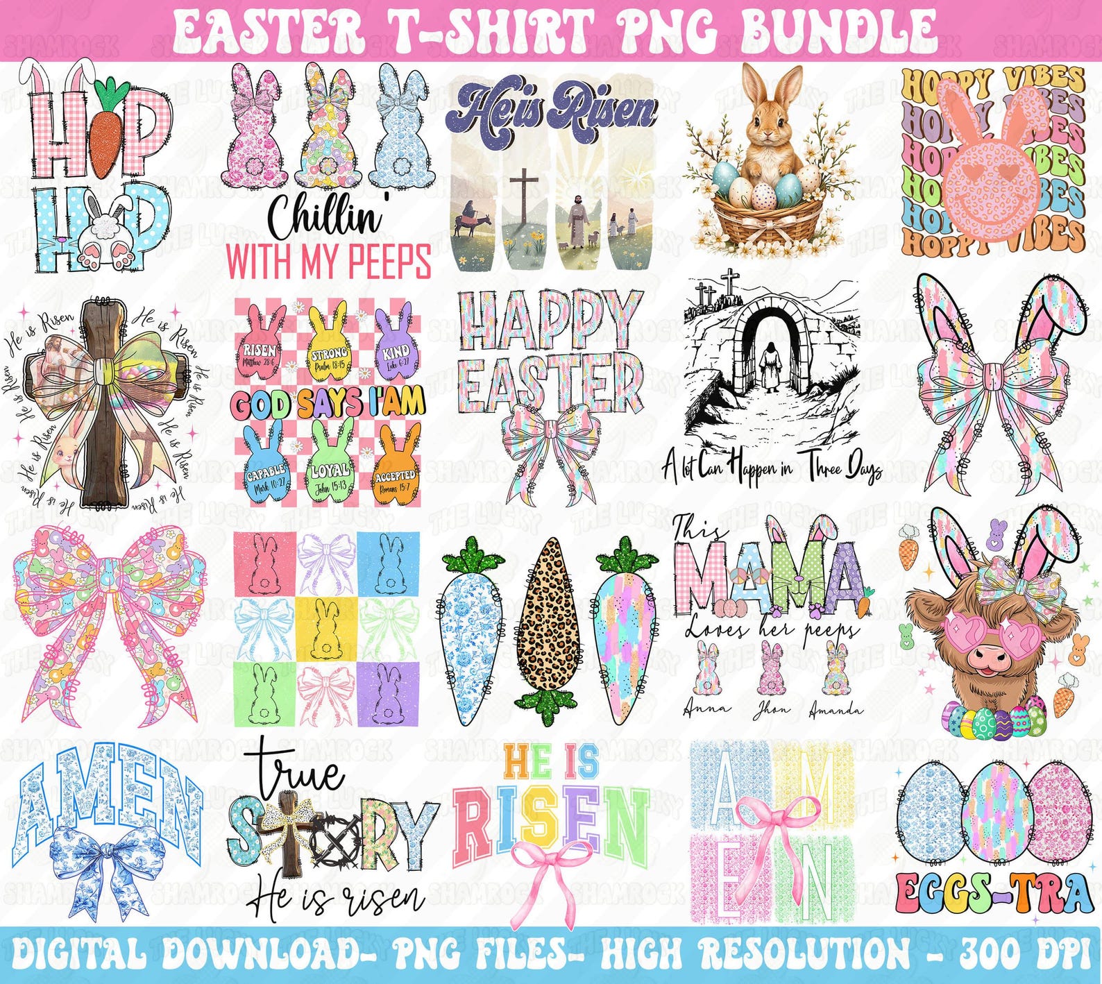 Easter Mega Bundle Png, Preppy Easter Png, Christian Easter Png, Easter ...