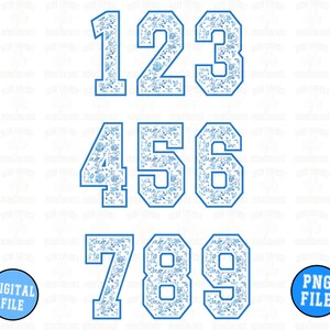 Blue Chinoiserie Alphabet PNG, Chinoiserie Varsity Png, Blue Varsity ...