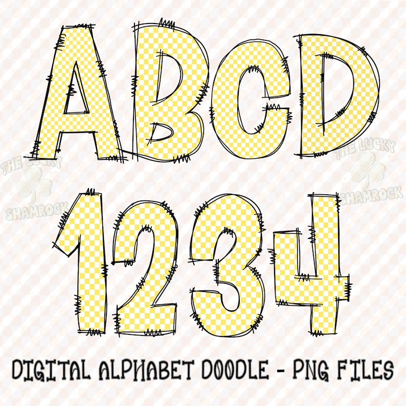 Checkered Alphabet Doodle PNG, Alpha Doodle Letters, Checkered Letters ...