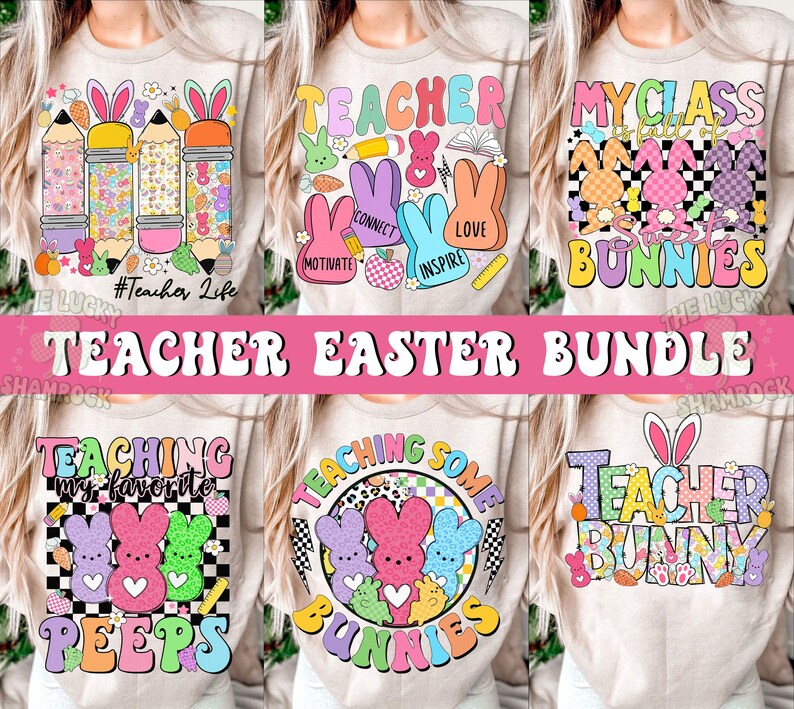 Easter Teacher PNG Bundle, Bunny Shirt Designs (digital Download) - Etsy