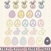 Retro Groovy Easter Clipart Bundle, Easter Clip Art Png Bundle, Spring ...