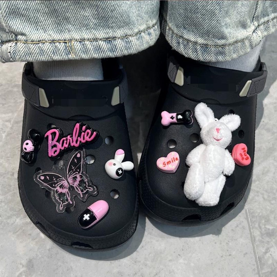 9 Pack Crocs Shoes Accessories barbie With Stuffed Bear Inspired - Etsy
