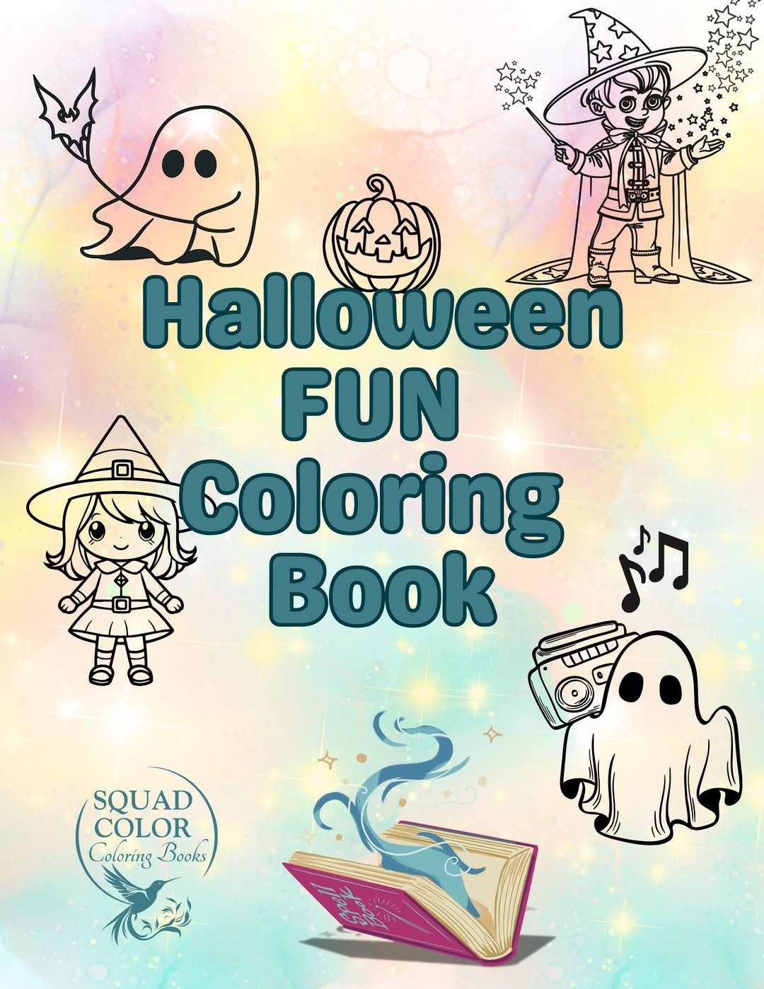 Halloween FUN Cute Coloring Pages,35 Digital Pages, Pumpkins,ghosts ...