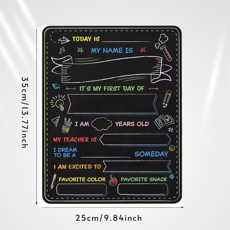 Double Sided First and Last Day of School Sign, Personalized Chalkboard ...