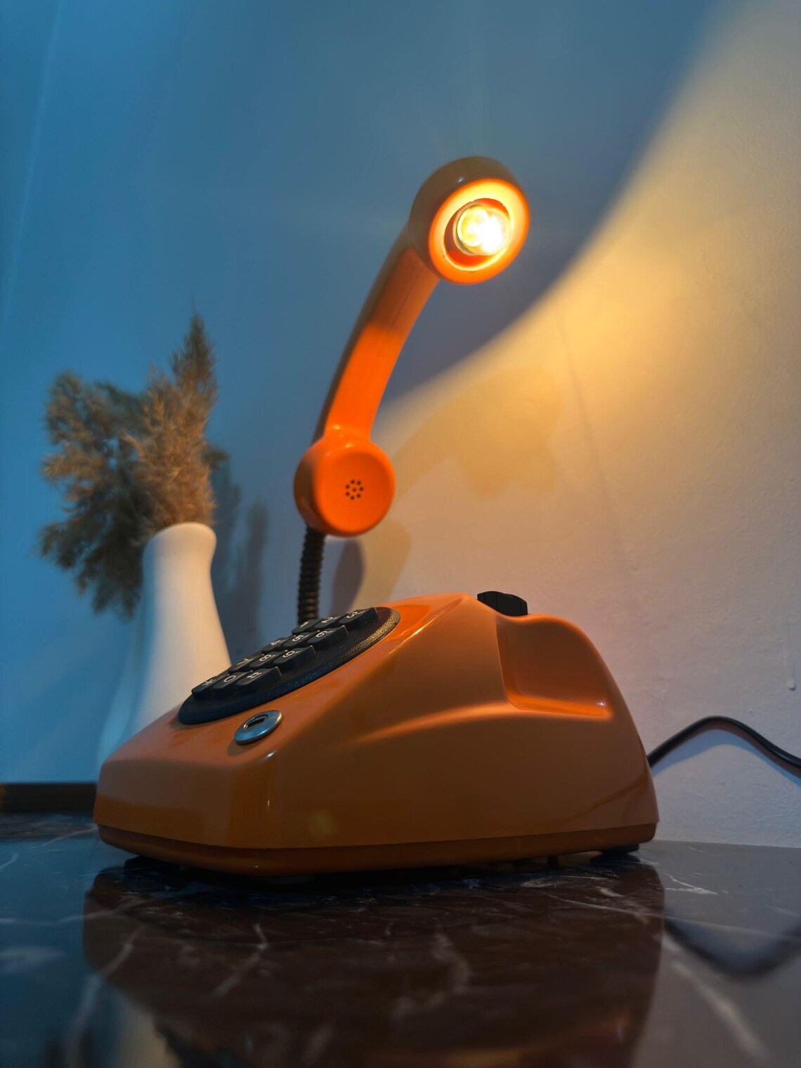 Orange Retro Phone Lamp , Unique Vintage Telephone Lamp , Telephone ...