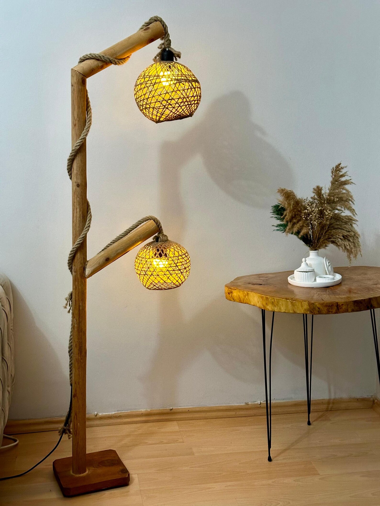 Tree Floor Lamp 140cm-180cm, Handmade Tree Design Lamp, Handmade Rustic ...