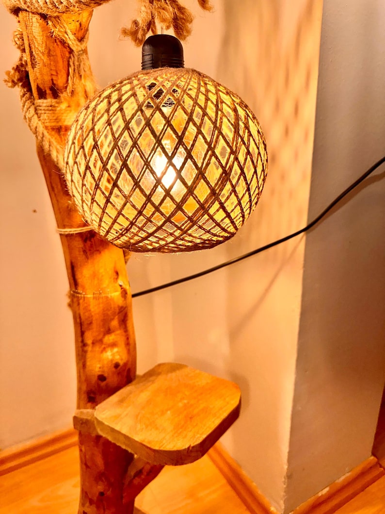 Tree Floor Lamp , Natural Wood Floor Lamp ,floor Lamp , Wooden Corner ...