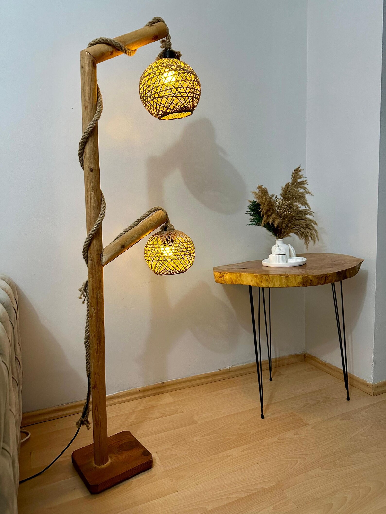 Tree Floor Lamp 140cm-180cm, Handmade Tree Design Lamp, Handmade Rustic Unique Floor Lamp ...