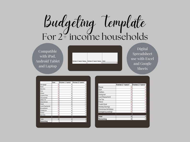 Excel Budget Template, Google Sheets Budget Template, Budget Planner ...